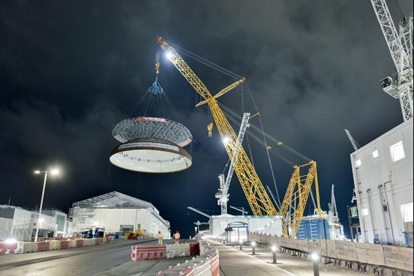 In pictures: Second nuclear reactor dome lifted into place at Hinkley Point C | News | Building